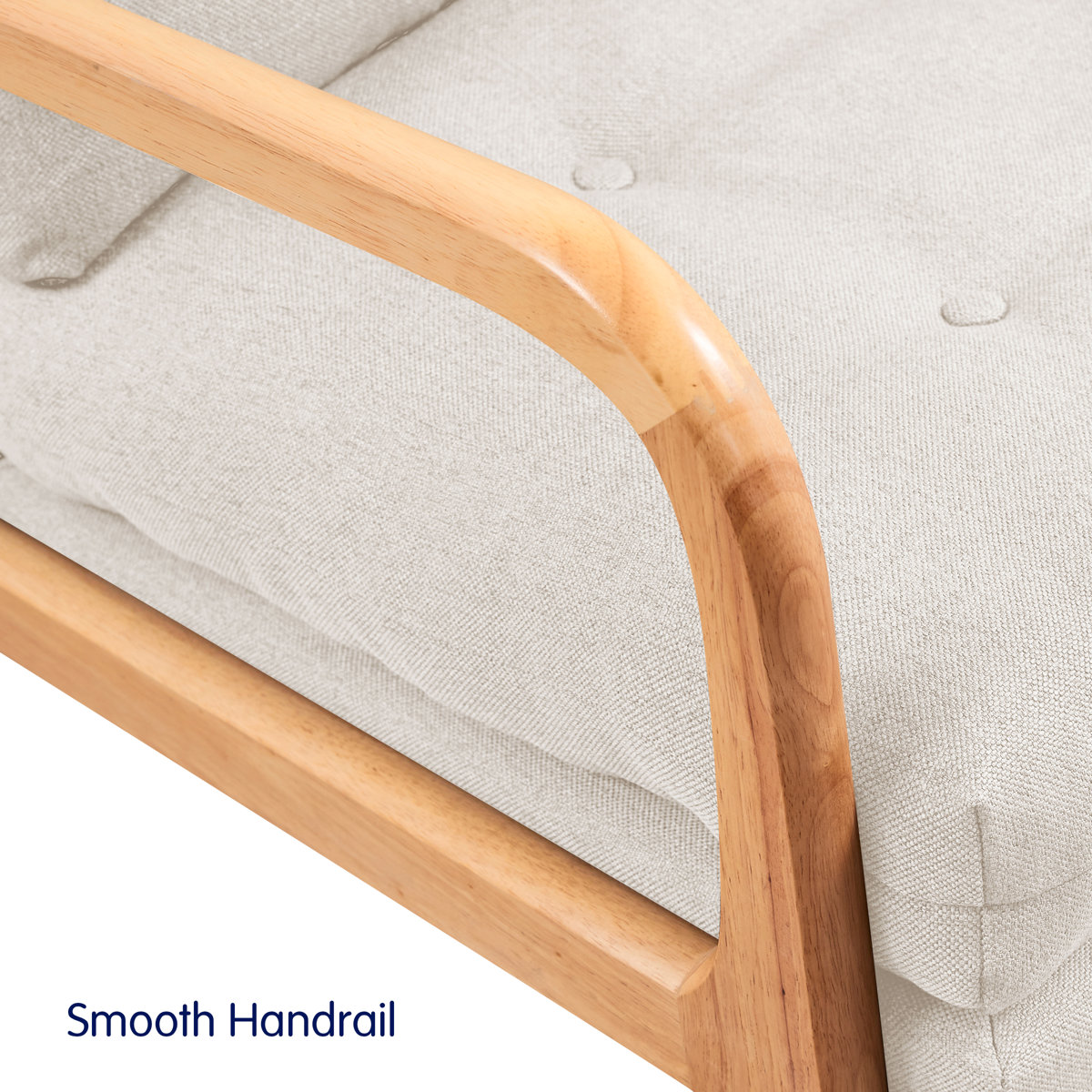 George Oliver Mid-Century Tufted Upholstered Accent Chair Linen Arm Chairs with Solid Wood Frame ...